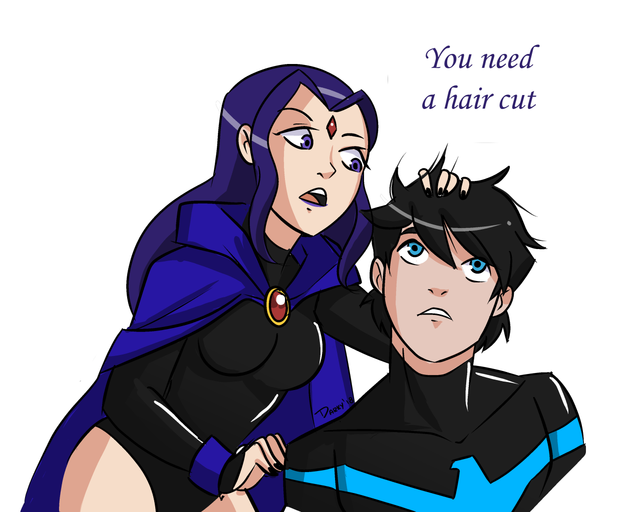 Thedarkraven — How Do You Think Raven Would Like Nightwings Hair