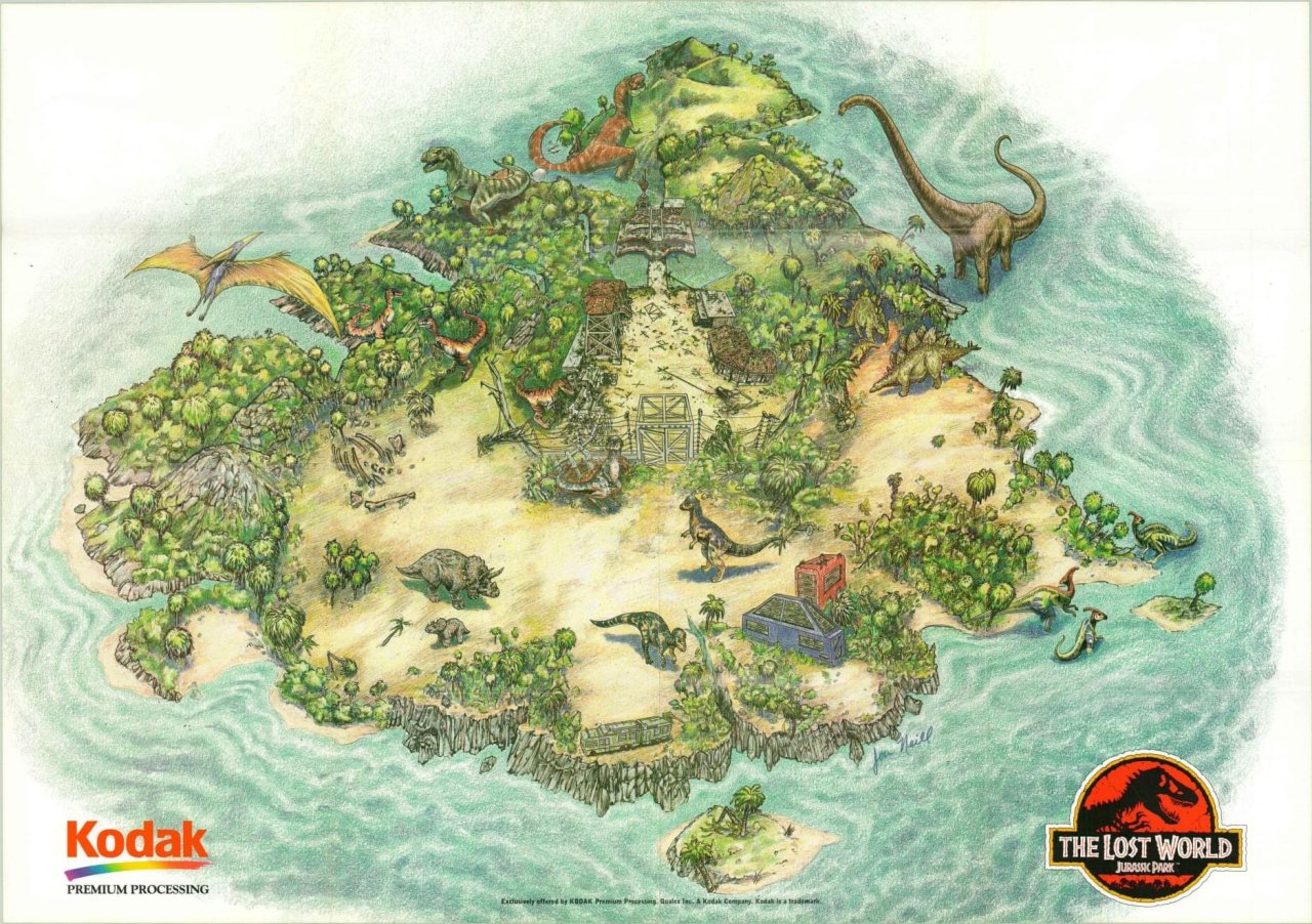 Jpnostalgia Isla Sorna Map Included In The Lost