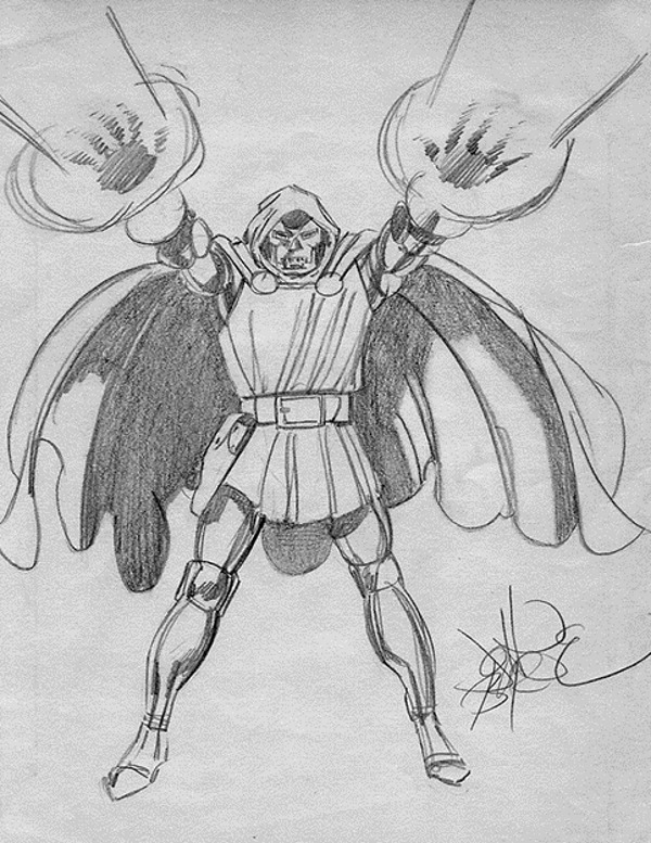 Dr Doom Pencil Drawing By John Byrne 1980 John Byrne Draws