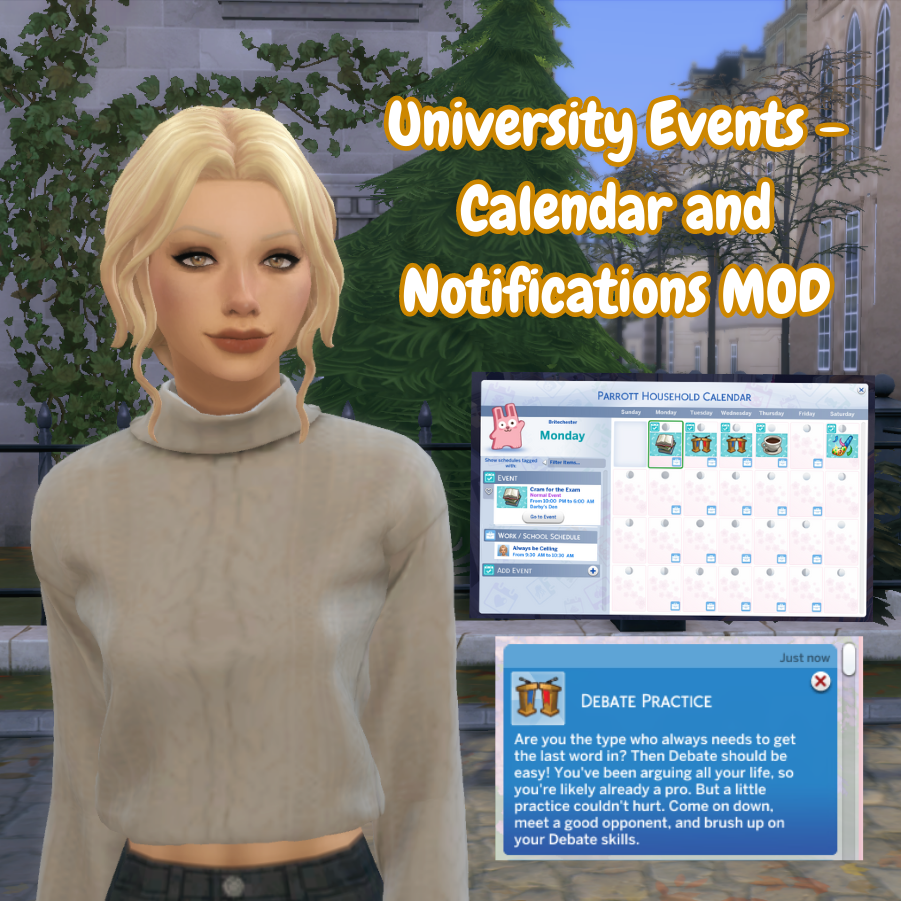 avacadoloki Sims 4 Mods | University Events - Notifications and ... avacadoloki Sims 4 Mods | University Events - Notifications and ...