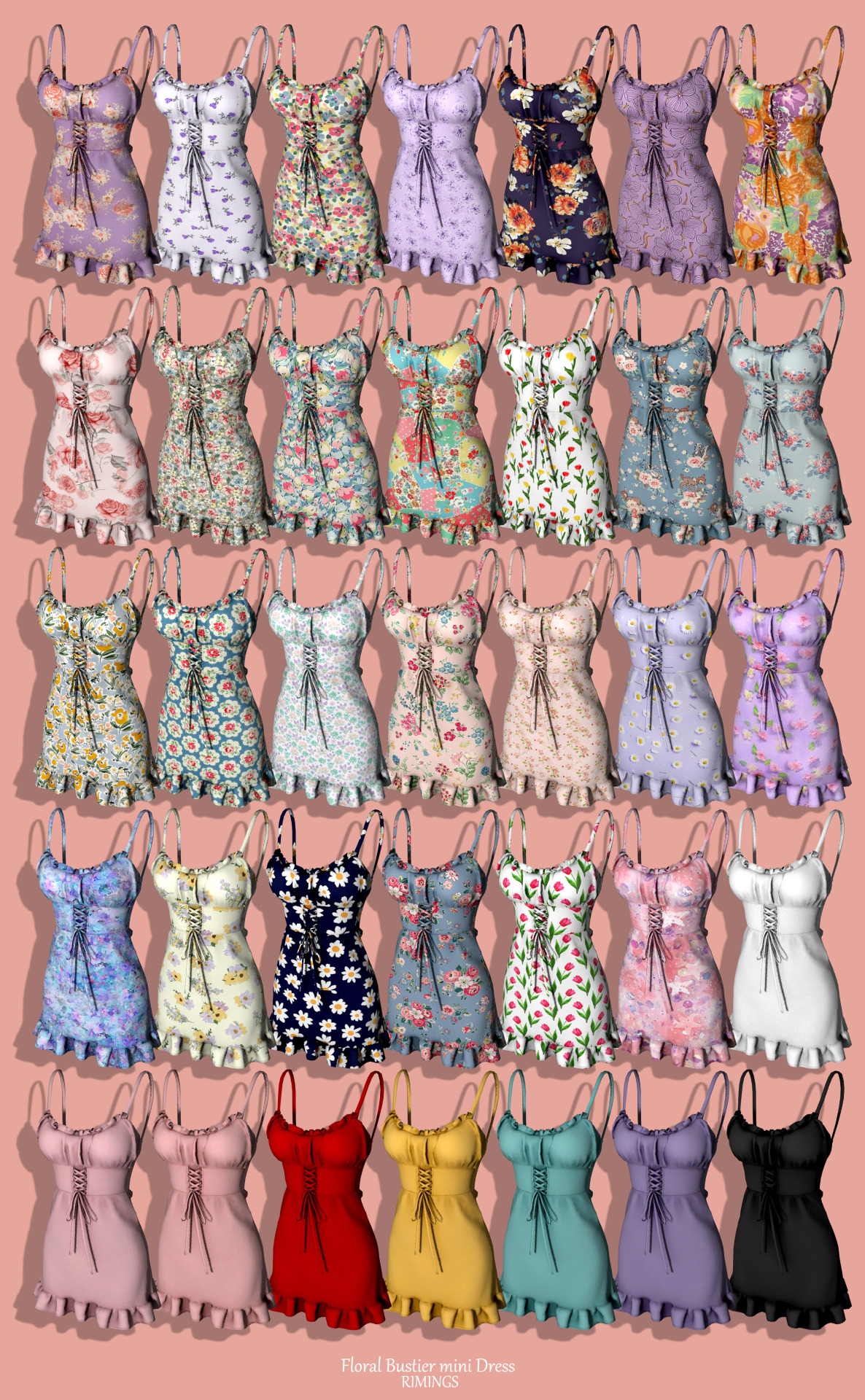 Rimings Floral Bustier Mini Dress Dress Rimings