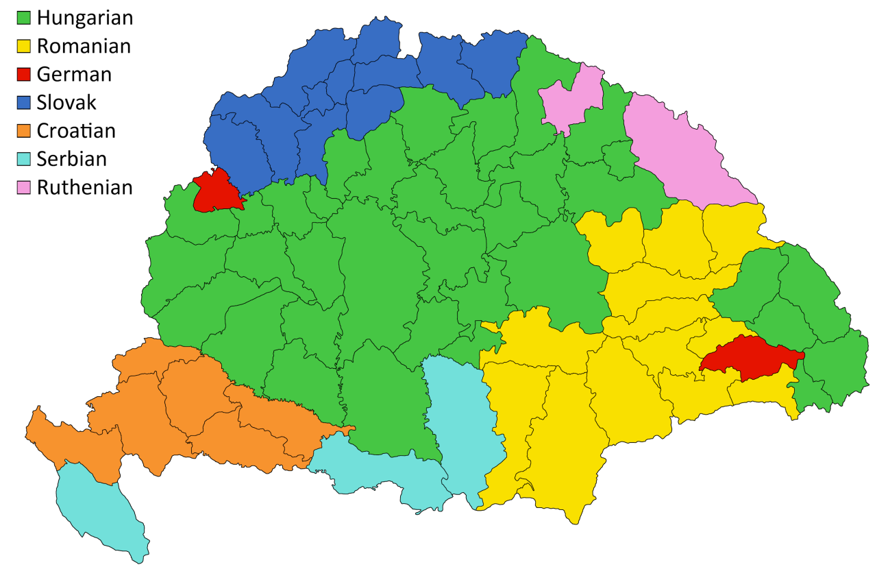 Most spoken language in each county of Hungary,... - Maps on the Web Most spoken language in each county of Hungary,... - Maps on the Web