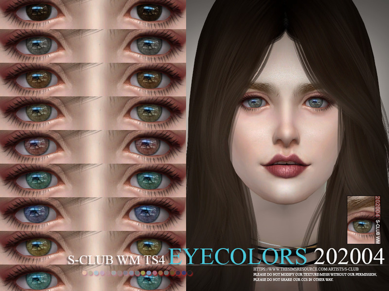 S Club Wm Ts4 Eyecolors 202004 Created For The Emily Cc Finds