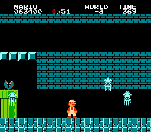 Small Mario Findings The Famous Minus World Glitch Of Super Mario Bros