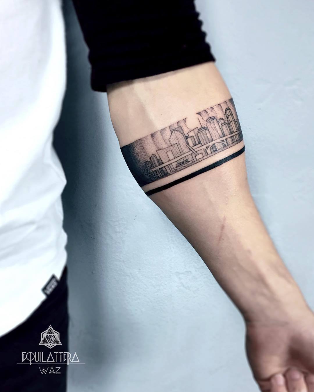 Tattoos Org — Skyline Arm Band Tattoo Artist Equilattera