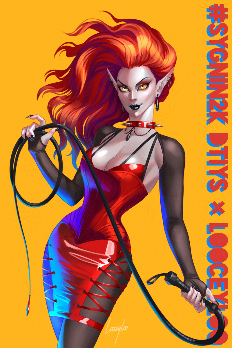 DTIYS for @sygnin for 2k on bsky of her character Talia! i gotta do more pinup art man it's SO ...