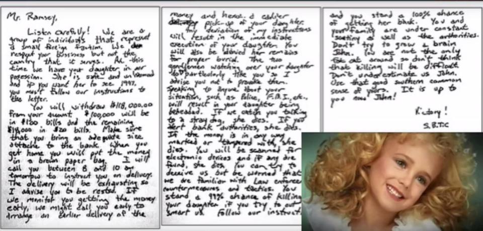 Jonbenet Ramsey Ransom Note Comparison