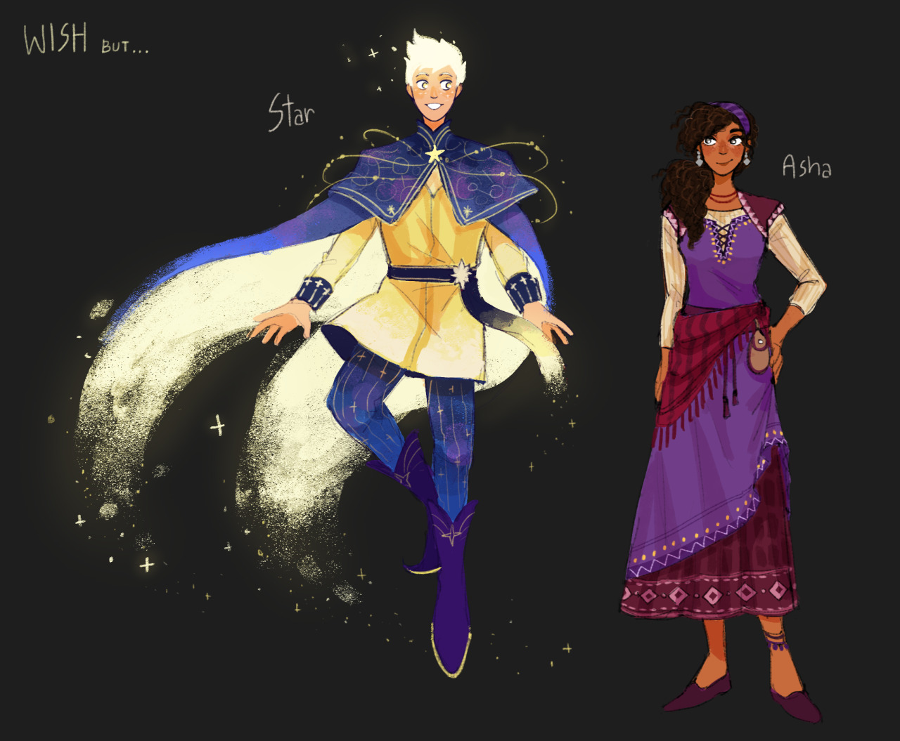 Just Vibing My Interpretation Of Asha And Star From Wish