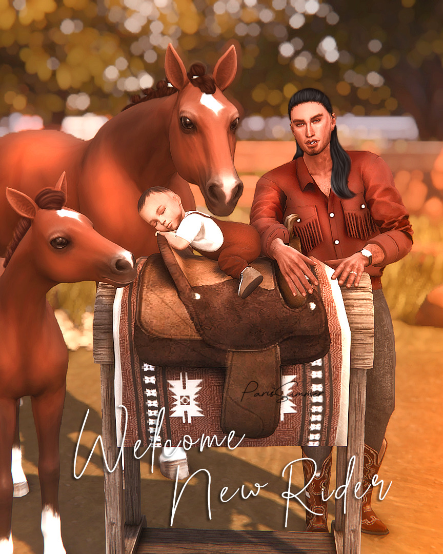 ParisSimmer on Tumblr: Welcome New Rider - 12 poses with Horse (6 for newborn & 6 for infant)