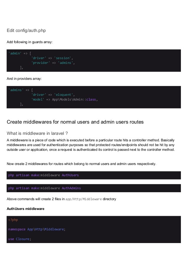— Multi Guard Authentication In Laravel 5 8 Table Of