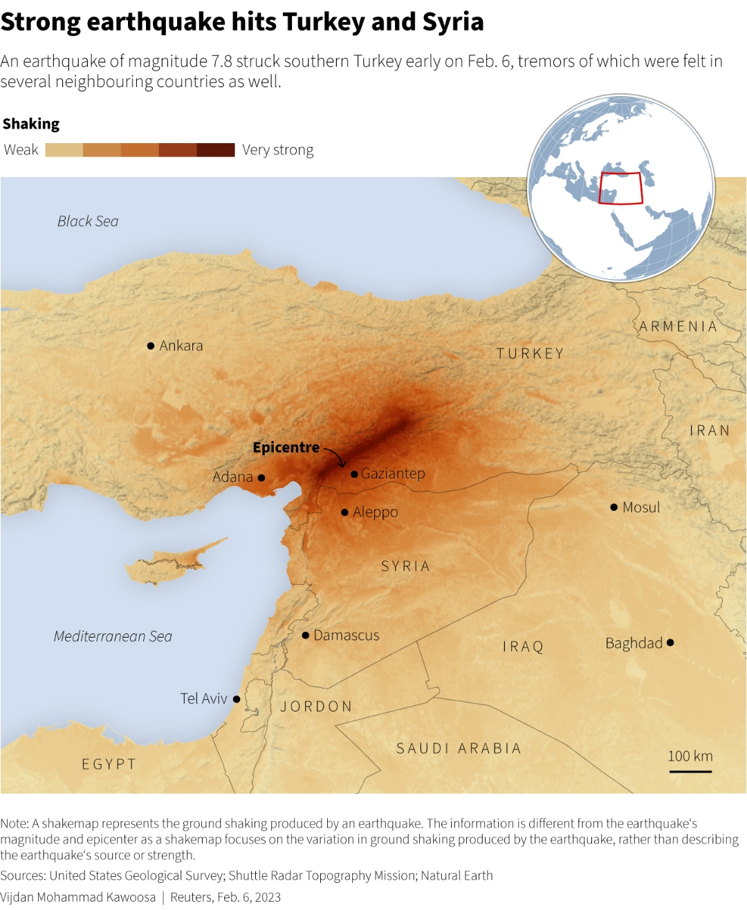 Magnitude 7.9 earthquake hit southern Turkey on... - Maps on the Web Magnitude 7.9 earthquake hit southern Turkey on... - Maps on the Web