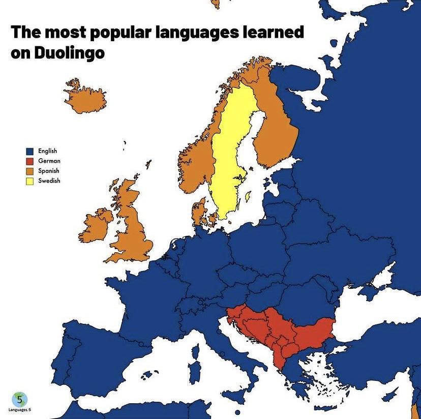 The most popular languages learned on Duolingo per... - Maps on the Web The most popular languages learned on Duolingo per... - Maps on the Web