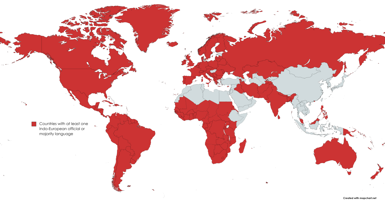 Countries with official/majority Indo-European... - Maps on the Web Countries with official/majority Indo-European... - Maps on the Web