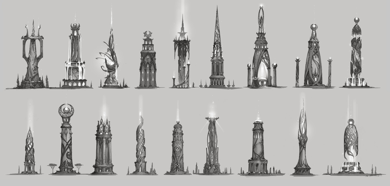 More Ancient Suramar Architecture Scribbles