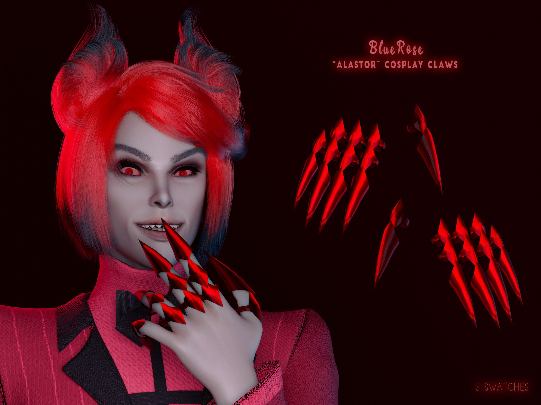 Blue Rose Alastor Cosplay Hazbin Hotel New Meshes Suit