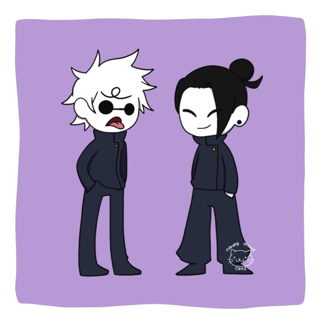 Im Having So Much Fun Drawing Jjk Characters ️ I Love How Gojo Cat Turned Out Lol 😂💕
