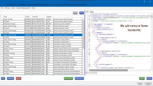 [Create a Custom Career for Sims 4] S4S 101 Part 6: Editing XML III – @perfectrobot101 on Tumblr