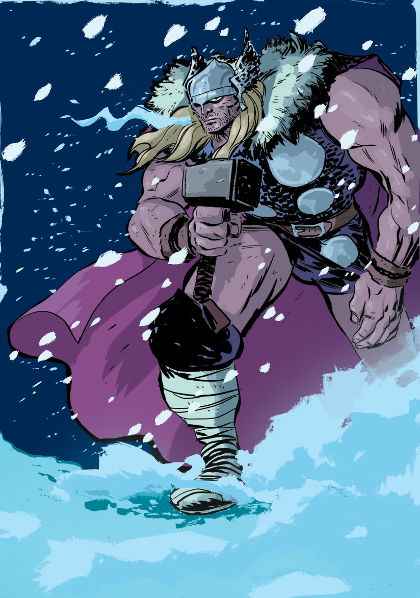 Marissa Louise — Thor Pin Up Line Art Dan Mcdaid Color Marissa