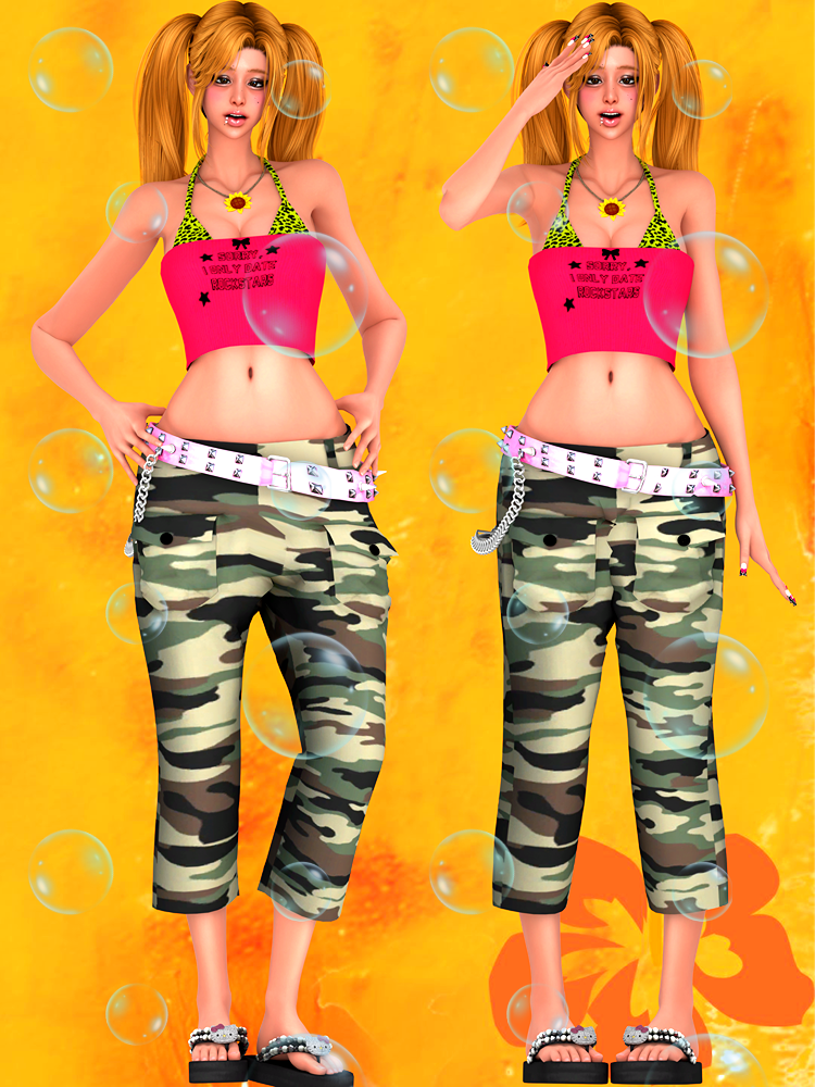 日常ギャルのスタイル look1:hair($) lip ring top necklace pants belt plats look2 ...