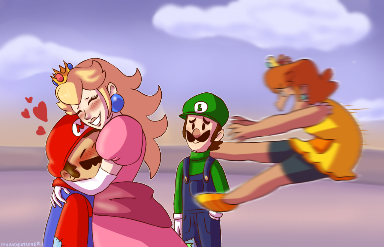 Mario And Peach And Luigi And Daisy Kissing