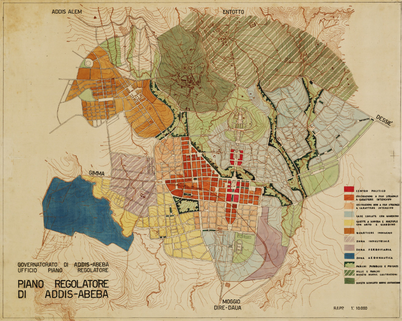 A Map Of The Addis Ababa Master Plan Of 1938 Its Maps On The Web