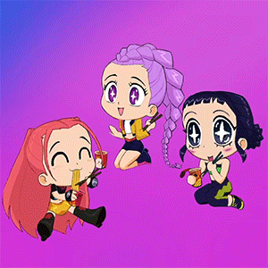 Huntrix + Credits – @kpdh-daily on Tumblr