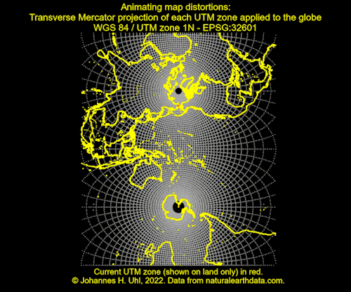 Animating Map Distortions Transverse Mercator Projection Of…
