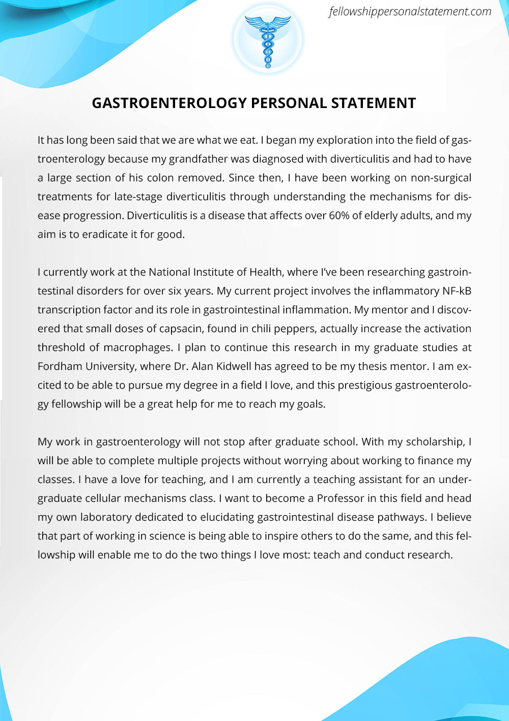 Fellowship personal statement examples Fellowship personal statement examples