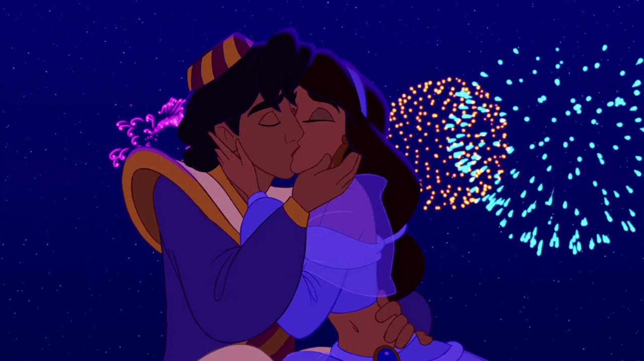 Princess Jasmine And Aladdin Kissing