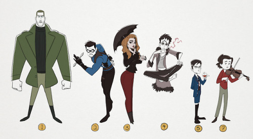 Some quick sketches of the Umbrella Academy kids the living ones at least domcelliniartblog on Tumblr