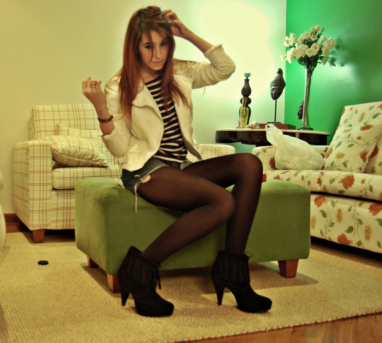 Tightsobsession Black Opaque Tights Over Long Legs Tumblr Pics