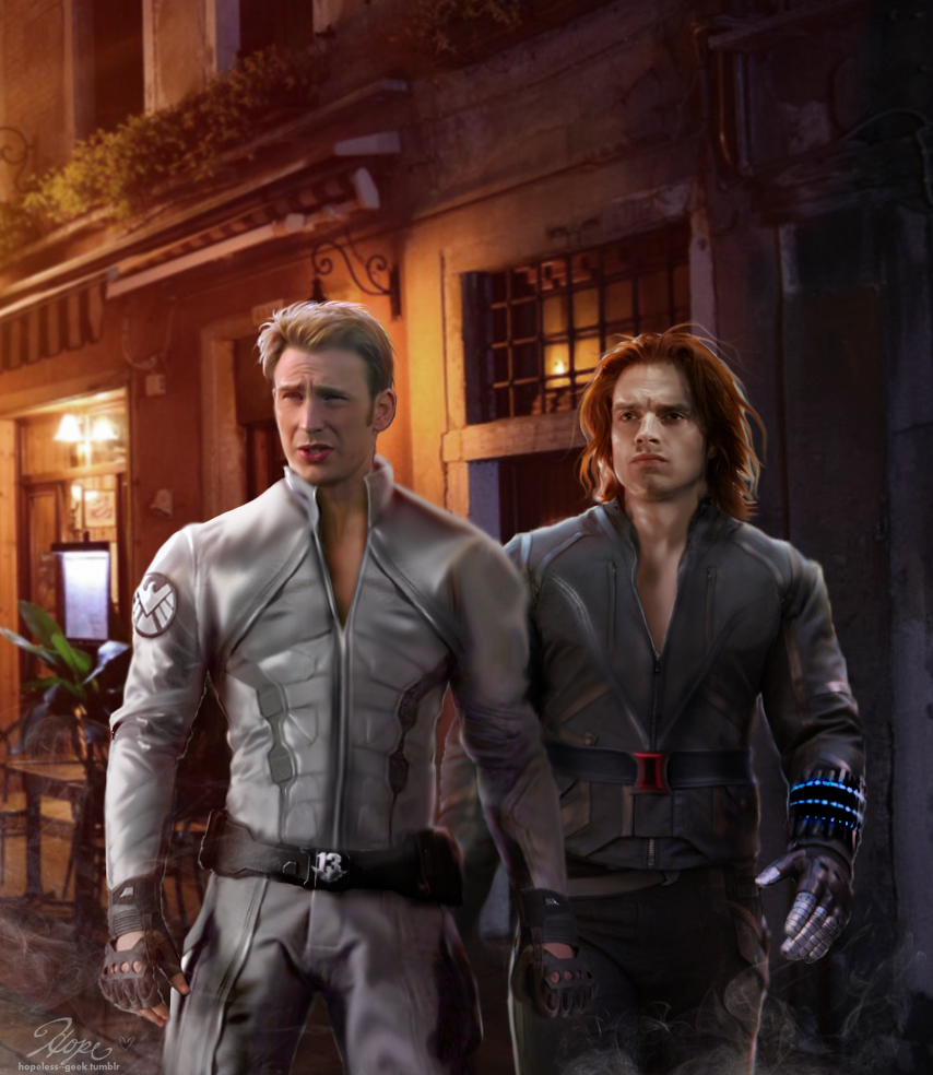 It Always Ends In A Fight — Hopelessartgeek Steve And Bucky Dressed As