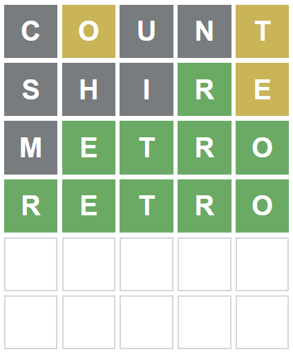 Yesterdays Wordle