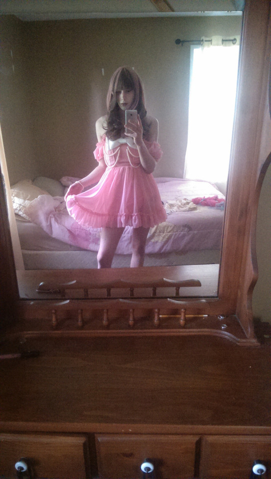 Sissies R Us On Tumblr Sissy Wearing Pink Dress