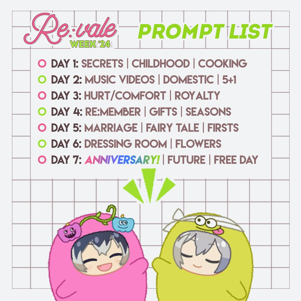 RE:VALE WEEK 2024 PROMPT LIST – @revaleweek on Tumblr