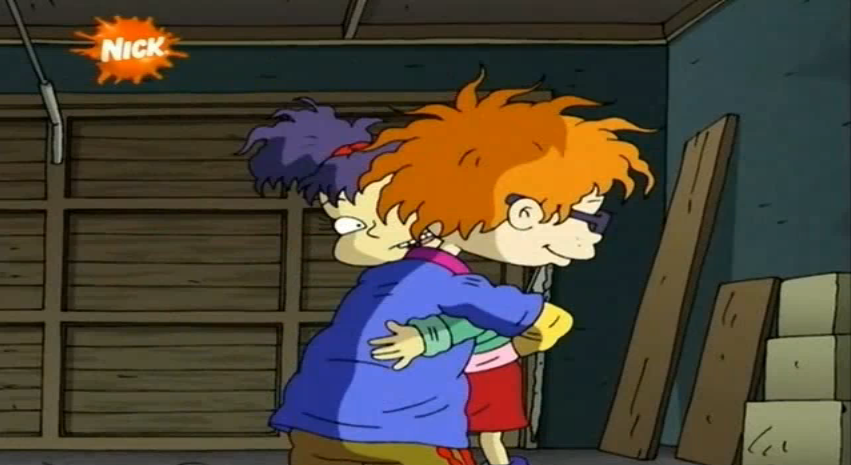 Chuckie And Kimi Hug In Rugrats All Grown Up